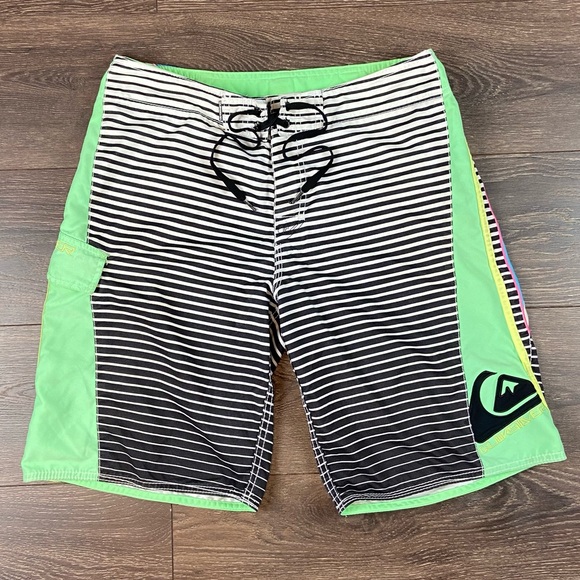 Quiksilver | Swim | Quicksilver Retro Striped Swim Trunks Size 38 ...